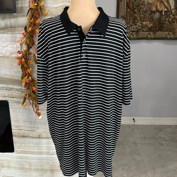 Perry Ellis | Shirts | Perry Ellis Striped Black And White Polo Size ...